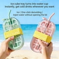 2-in-1 Ice Cube Bottle and Water Bottle with Straw, Portable Touch-Free ...