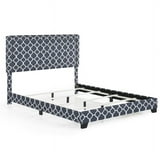 Marine Quatrefoil Upholstered Bed with Nail Head Trim, Multiple Sizes ...