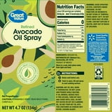 Great Value 100% Pure Avocado Oil Cooking Spray 4.7 oz Metal Bottle ...