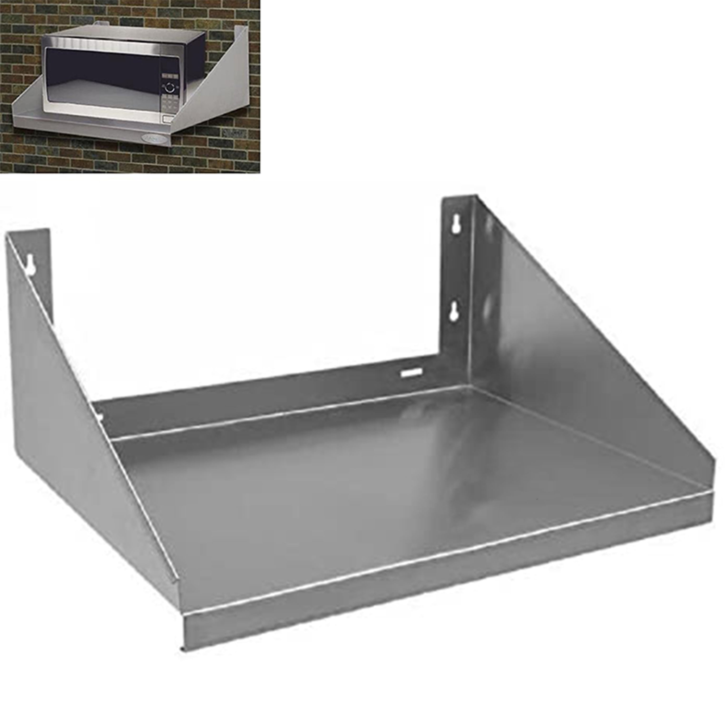 Microwave Shelf Solid 18”x24” Wall Mounted Shelf, Stainless Steel 18 ...