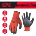 Grease Monkey Nitrile Coated Work Gloves, Red, Men's Large, 8 Pair ...