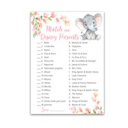 GENDER REVEAL Party Game — BABY TRIVIA Game — Pack of 25 — Elephant Pink or Blue Fun Baby Facts ...