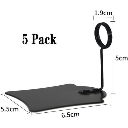 (5 Pieces in Black) Stainless Steel Label Holder, Ring Clip Table ...