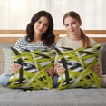 Abstract Yellow Waves Pillow Covers Set of 4, Modern Minimalist Yellow ...