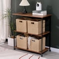 Wicker Storage Baskets 4-Pack Handwoven Paper Rope Organizer Bins ...