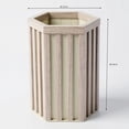 Ash Brown Hexagonal Aluminum Column Planter, Modern Wood-Tone Finish ...
