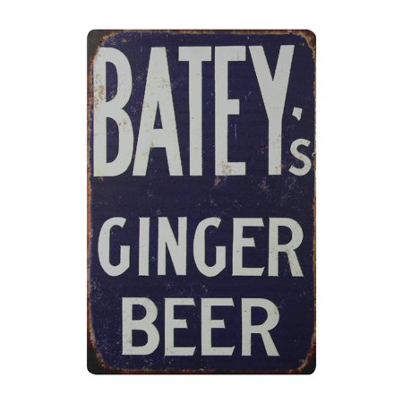 BATEY'S GINGER BEER plaque en métal reproduction style vintage 12 x 8 ...