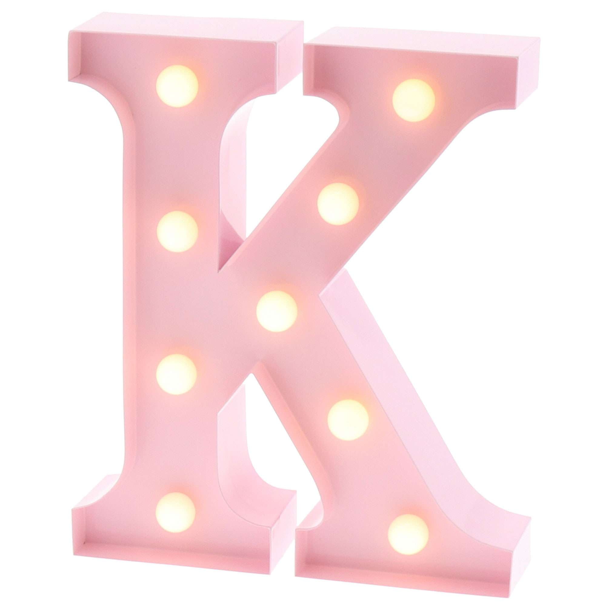 Barnyard Designs Metal Marquee Letter K Light Up Wall Initial Nursery ...