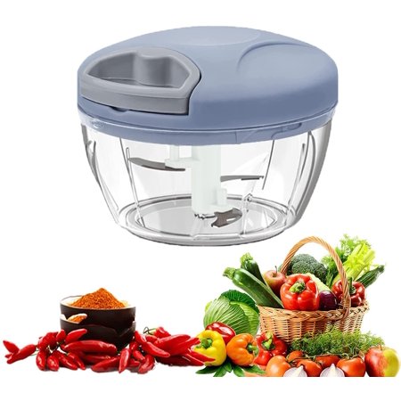 HUSERYT manual food chopper，3 Stainless Steel Blades, Multi-Chopper ...