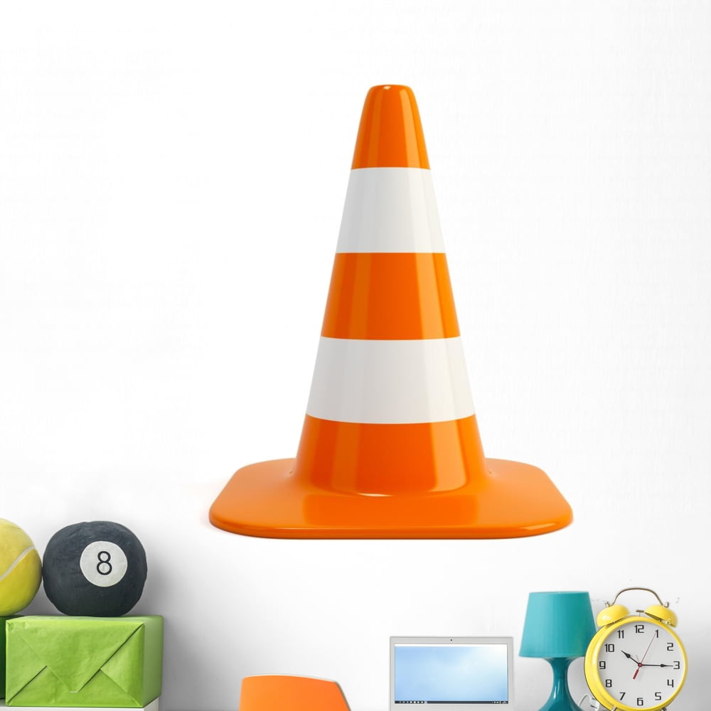 Traffic Cone Road Sign Wall Decal Sticker by Wallmonkeys Vinyl Peel and ...