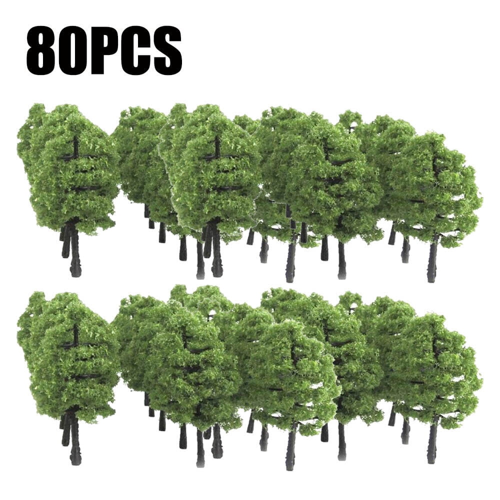 80pcs HO OO Scale Model Trees Train Railroad Layout Diorama Wargame ...