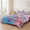 78x90in Quilt Bedding Set, Romantic Realistic Blossom Flowers ...