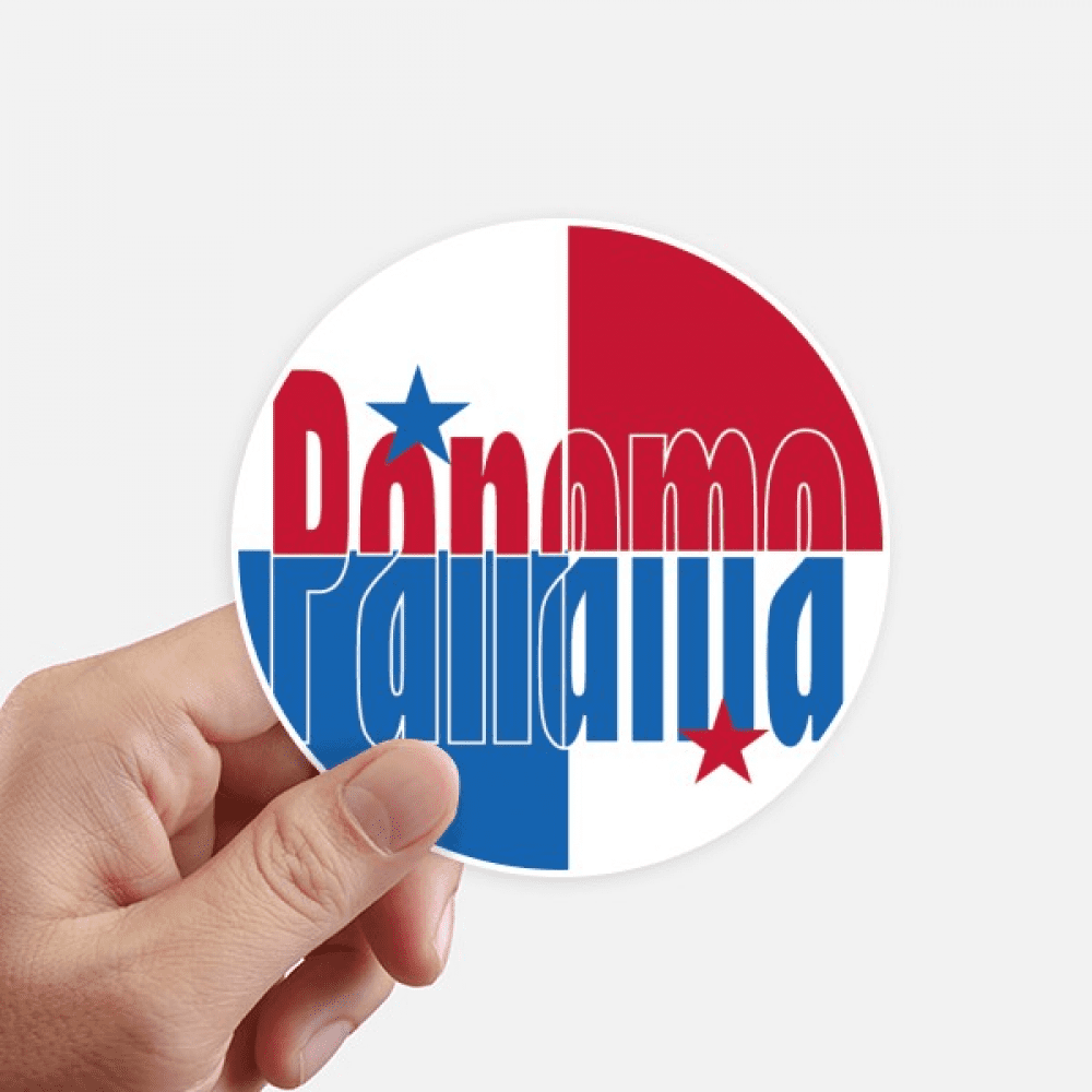 Nombre de la bandera de Panamá Pegatinas de pared redondo 10cm maleta ...