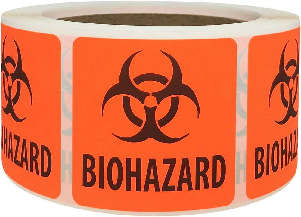 "BIOHAZARD" Safety Warning Labels | 2 x 2" Inch Square | 500 Pack ...