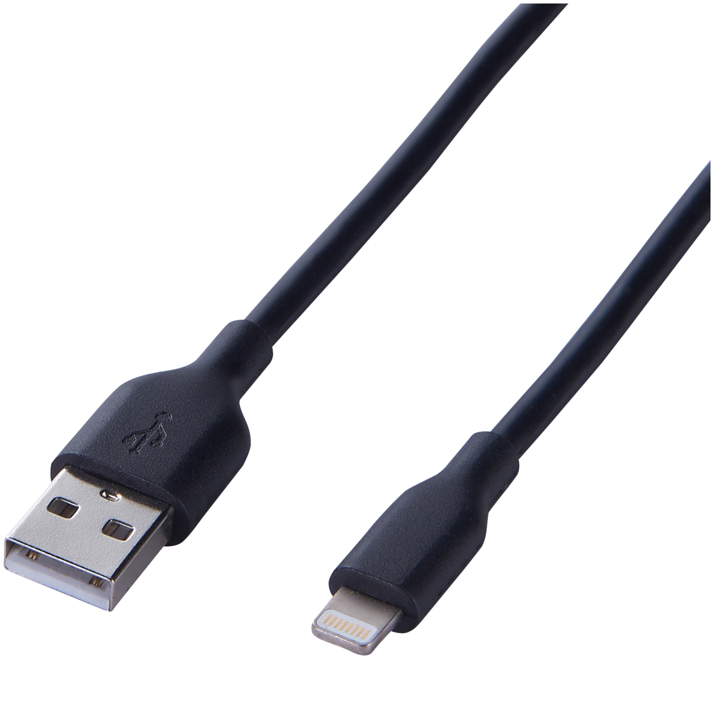onn. Sync And Charge Cable With Lightning Connector, 10 Feet, Black ...