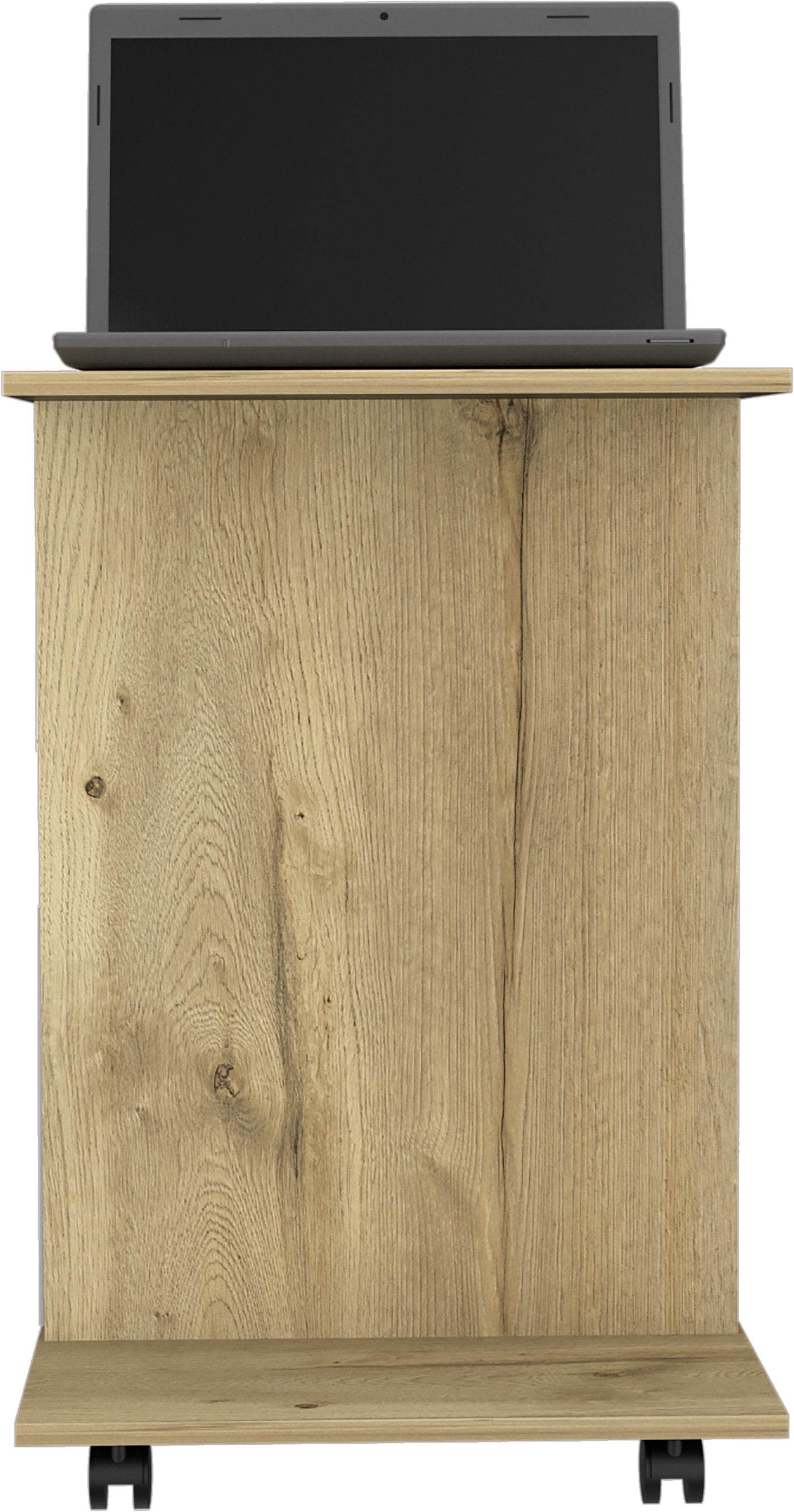 TUHOME Luzzo 29-inch Tall Tray Table with 2 Lateral Shelves and Lower ...