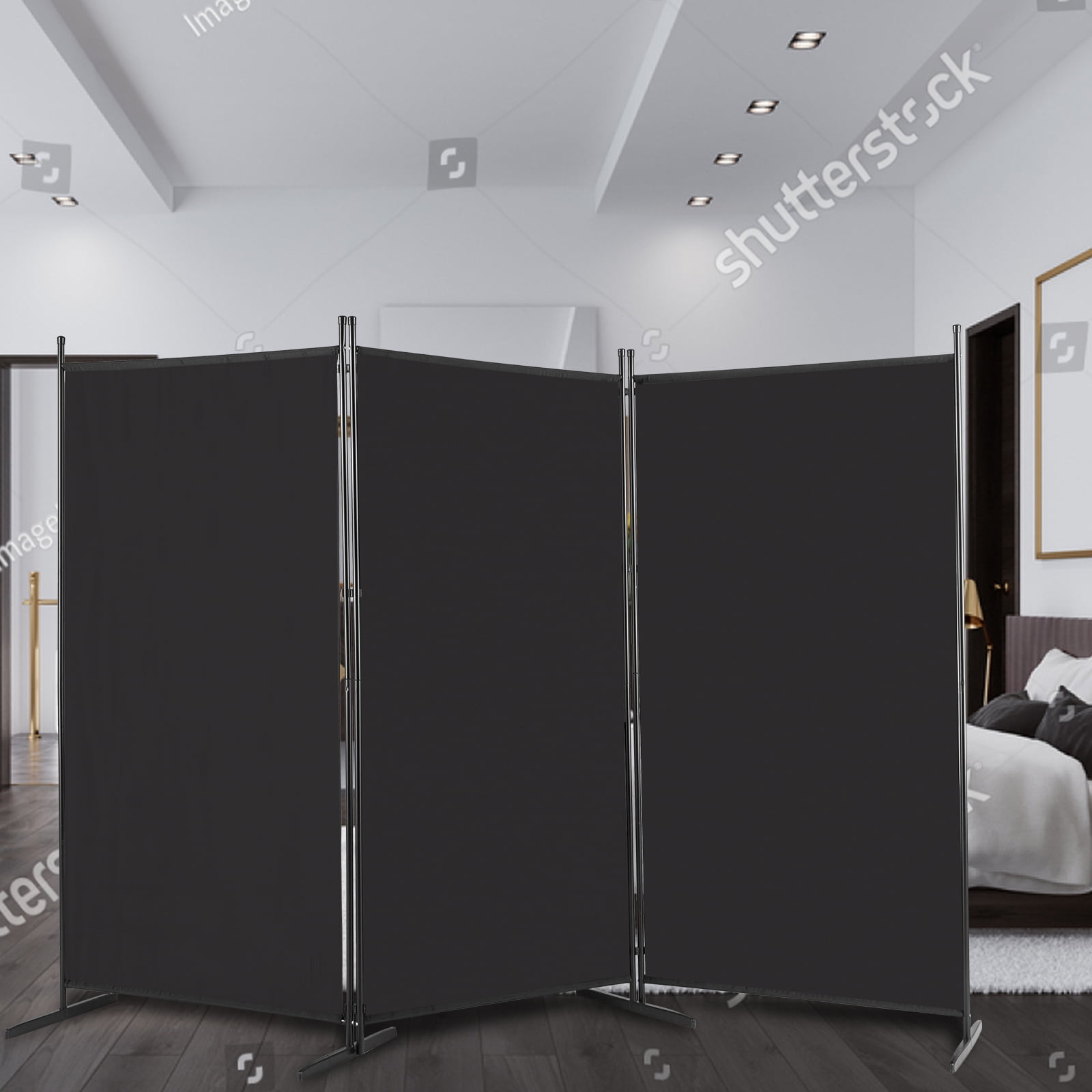 6Ft 3-Panel Folding Privacy Screen Freestanding Room Divider, Portable ...