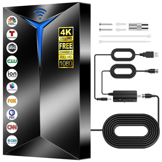 2026 Upgraded TV Antenna with Inline Amplifier, 2200+ Miles Long Range ...