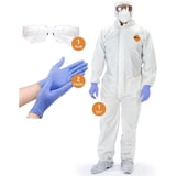 All-Purpose Disposable Coverall Set with Eye & Hand Protection ...