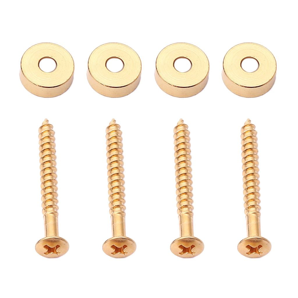 Set of 4 Iron Guitar Bass Neck Joint Ferrules Bushings with Mounting ...