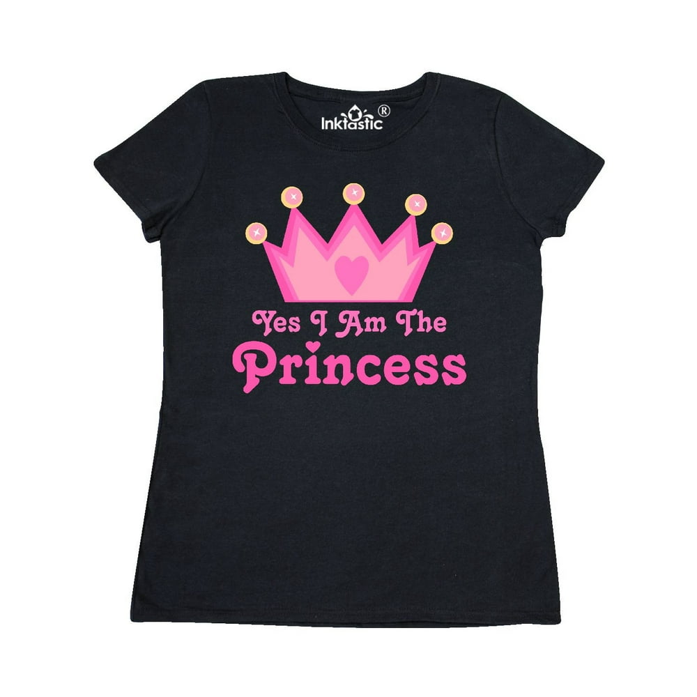 INKtastic - Inktastic Yes I Am the Princess Crown Adult Women's T-Shirt Female Black XL ...