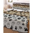 Animal Paw Print Quilts Bedding Set King Size Dog Claws Pattern Brown ...