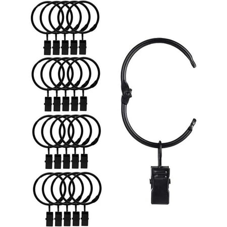 20 Pieces Openable Metal Curtain Clip Rings, Easy Open and Close, Inner ...