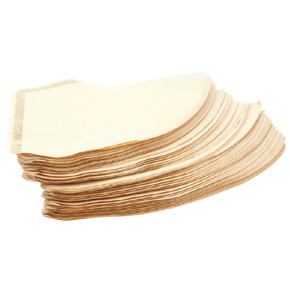 kiskick 100Pcs Wooden Unbleached Cone Shape Drip Coffee Filter Paper ...