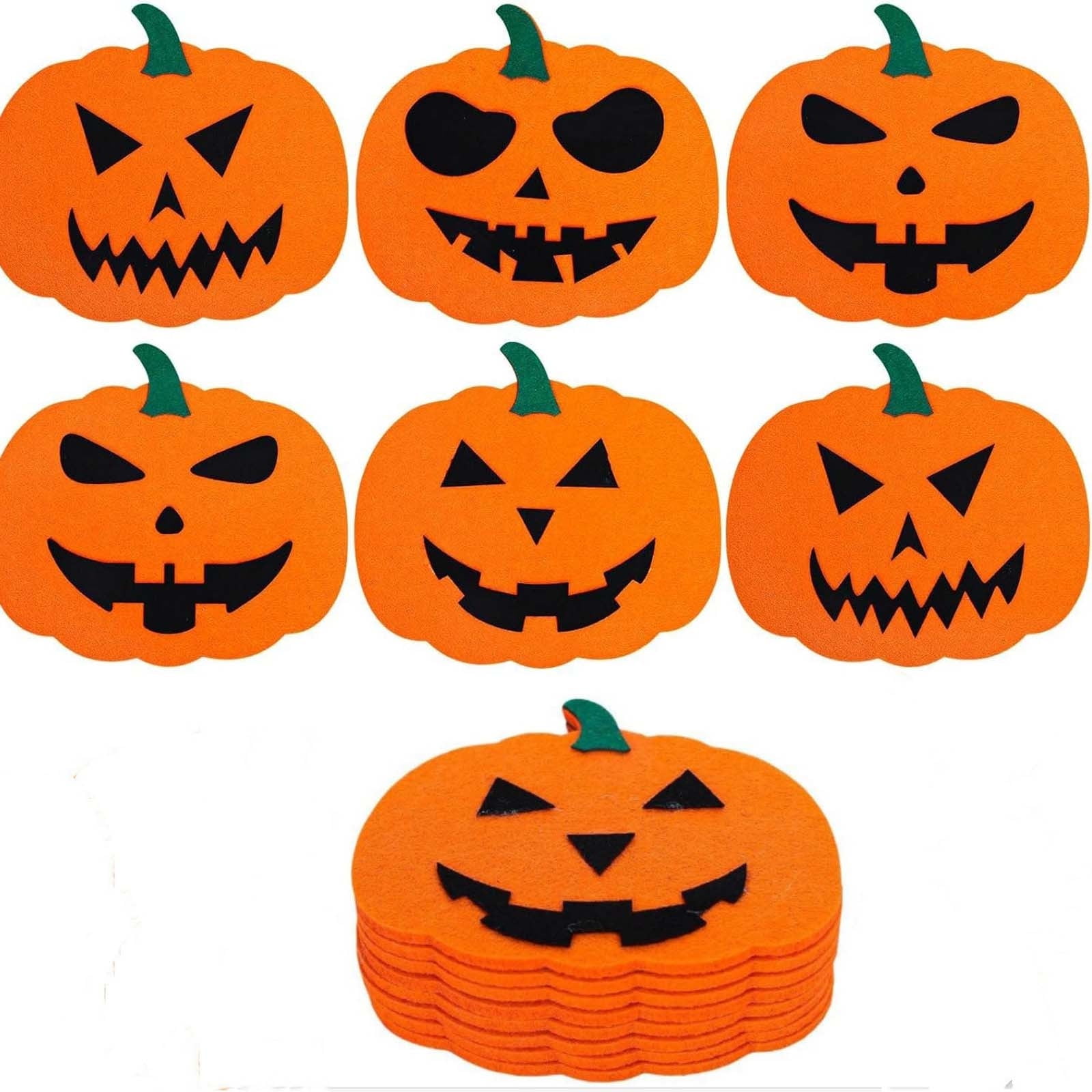 Click here for Unbranded Non-Slip Felt Pumpkin Coasters For Hallo... prices