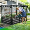 Quictent 4x3x1 ft Raised Garden Bed Galvanized Steel Metal with Crop ...