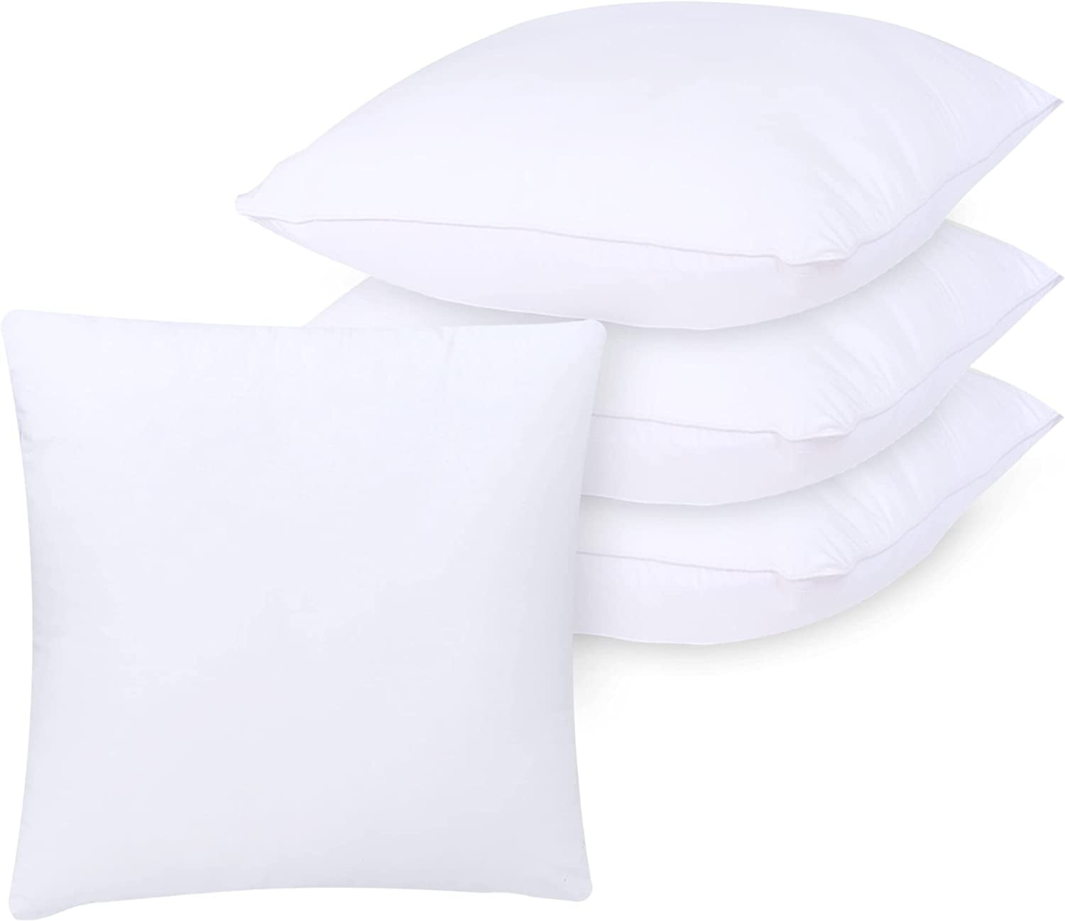 Gold Textiles White Throw Pillows Insert 4 Piece 16x16 inches Polyester ...