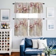 3 Piece Kitchen Curtains and Valances Set Pink Cherry Blossoms Cafe ...
