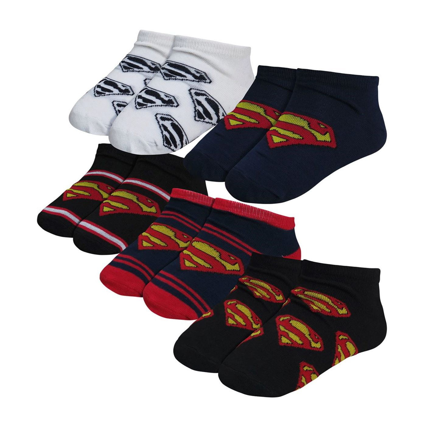 Superman Symbols Kids Sock 5 Pack-Juvenile 9-3 - Walmart.com