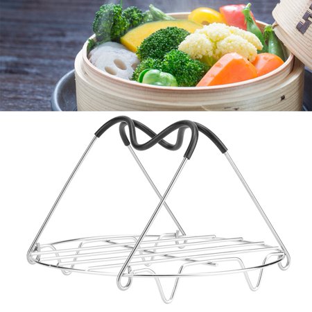 Steamer Rack, Cooker Trivet Wire Steam Rack Long Handles With Silicone ...