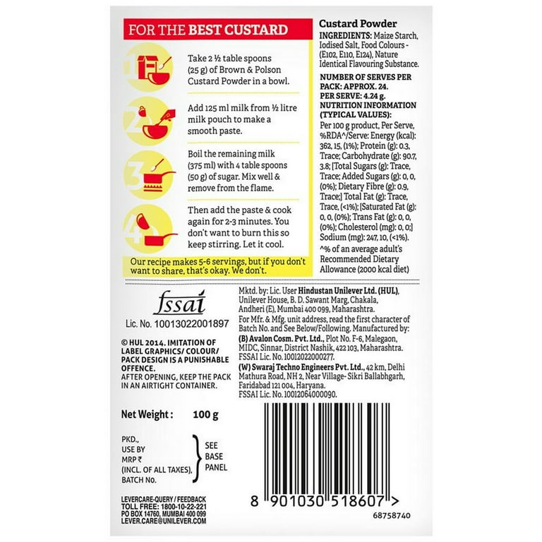 Custard Powder Ingredients