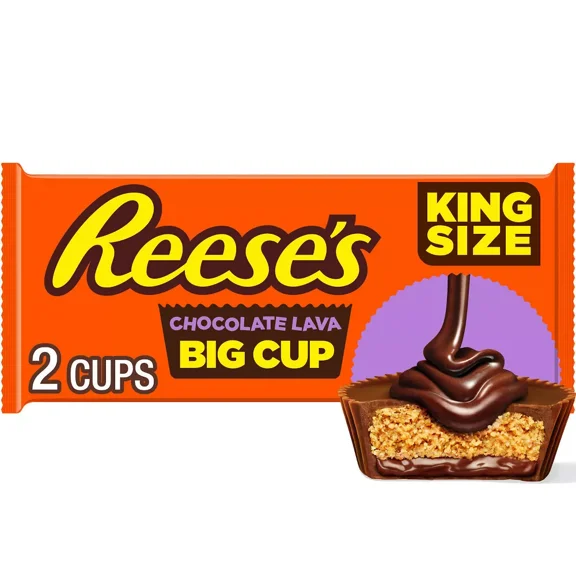 REESE'S Big Cup PB&J Strawberry Milk Chocolate King Size Peanut Butter Cups Candy Pack, 2.8 oz ...