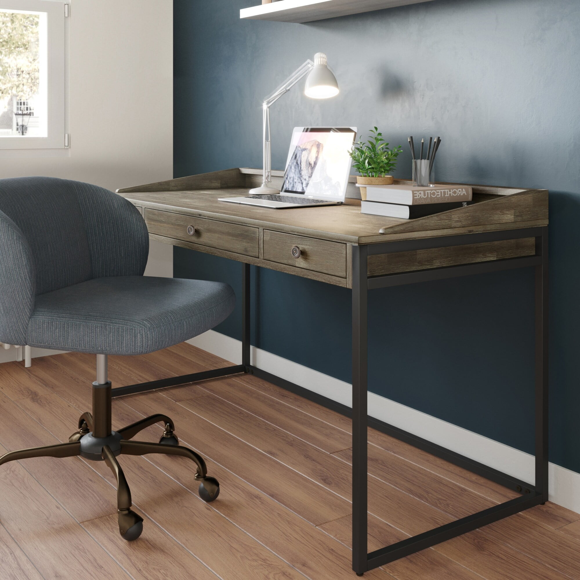 WyndenHall Brinkley Modern Industrial Writing Office Desk Distressed ...