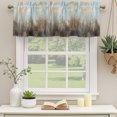 2 Pack Brown Blue Gradient Valance for Window Modern Abstract ...