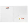 JAM Paper Heavy Duty Plastic Two Pocket Presentation Folders, White, 6 ...