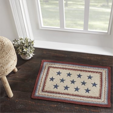 VHC Brands Heritage Farms, Braided Jute Rug, Non-Skid Pad, Door Mat ...
