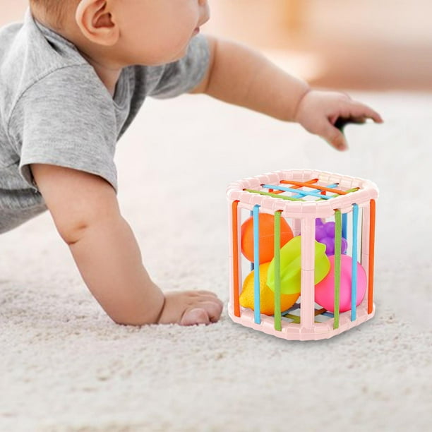 Clasificador de formas para bebés Hugo contenedor sensorial rosa ...