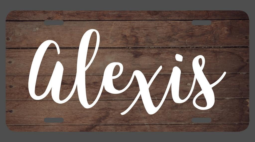 Alexis Name Wood Style License Plate Tag Vanity Novelty Metal | UV ...