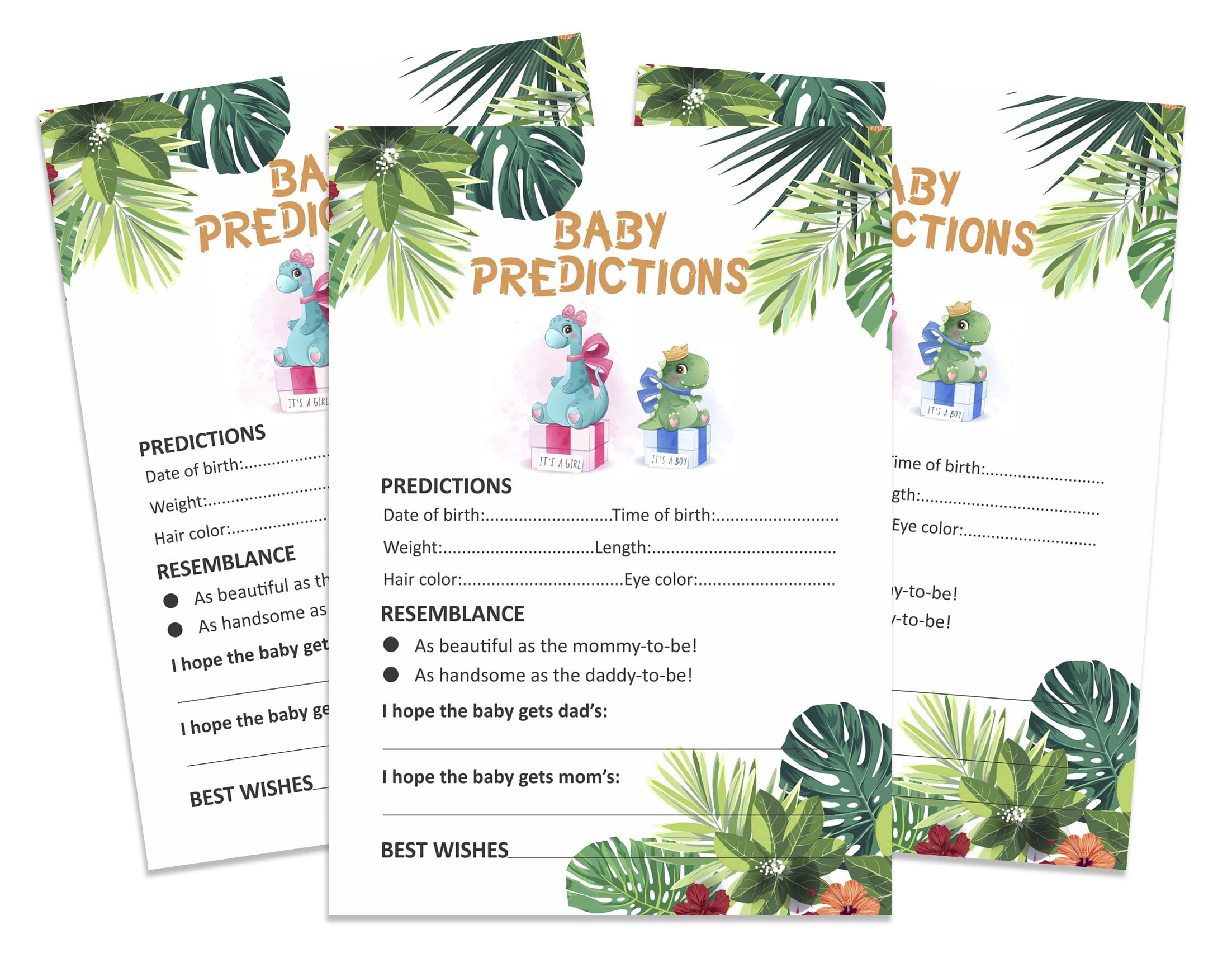 Inkdotpot Pack of 50, Boy/Girl Baby Shower Party Collection, Prediction ...