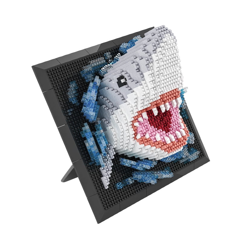 Conusea Shark Animal 3d Wall Art Micro Mini Building Blocks Set For Kids 14+ Adults  Unique Home Wall Decor Or Table Display Christmas Birthday