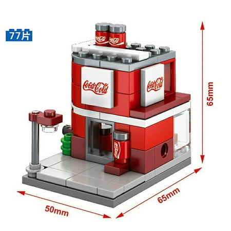 Toy Blocks Mini City Street Building Blocks Coffee Shop Hamburger/7 ...