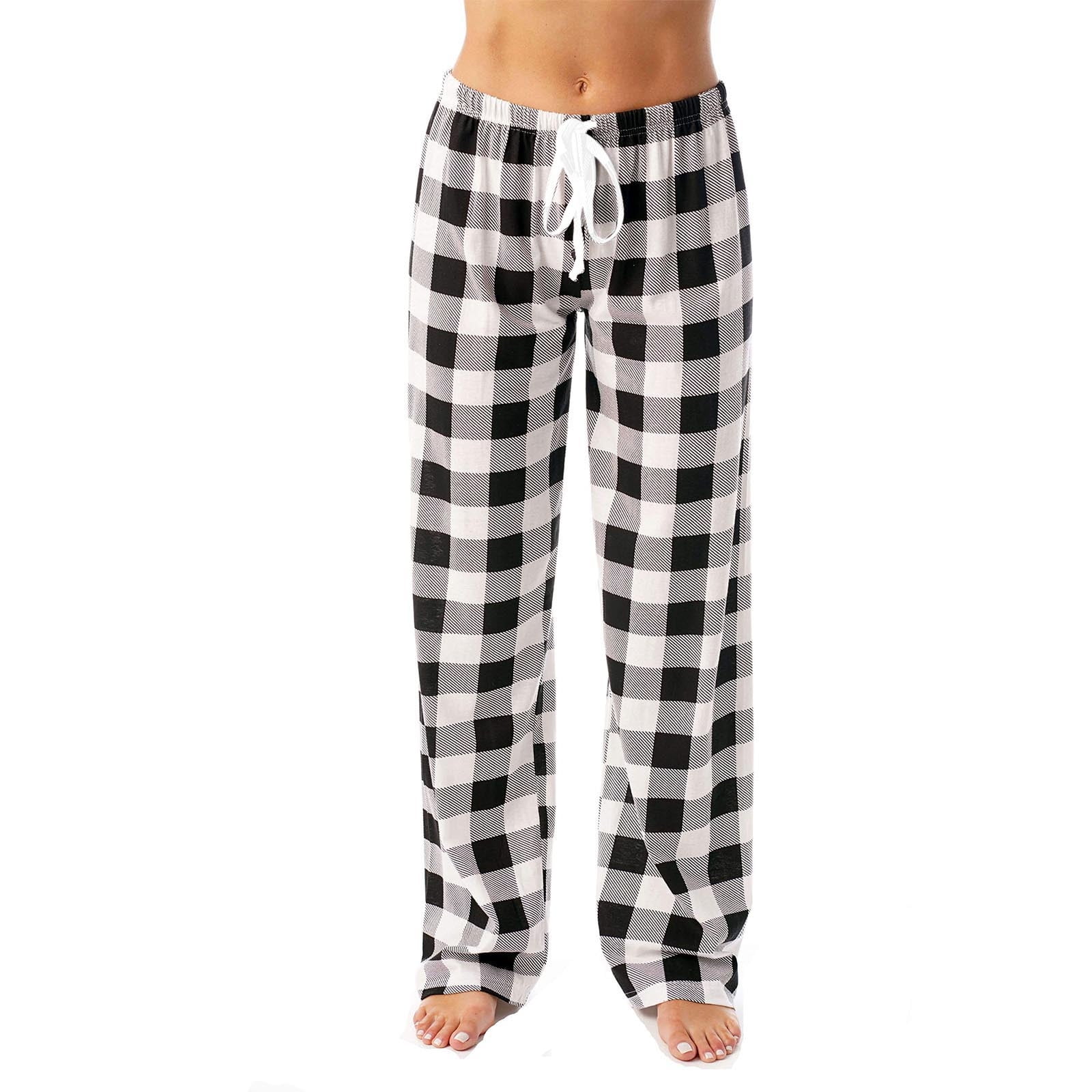 Click here for Lenpel Womens Plus Size Pajama Pants Plaid Drawstr... prices