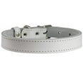 Genuine Leather Dog Collar White 4 Sizes (16"-18.5" Neck; 1.2" Wide ...
