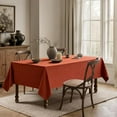 Burnt Orange Linen Polyester Tablecloth Fall Thanksgiving 60x104 Inch ...