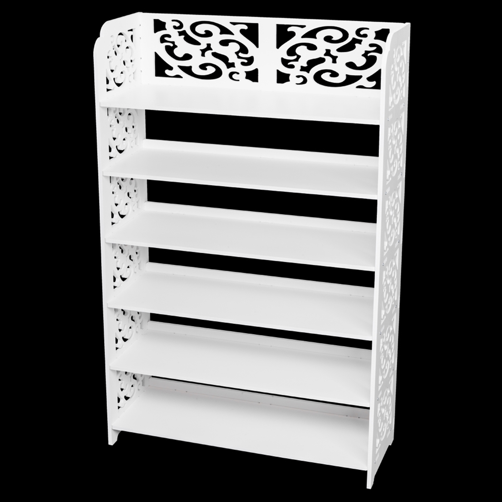 O’Force Modern Wood Plastic Board Carved Shoe Rack Shelf Space Saving ...