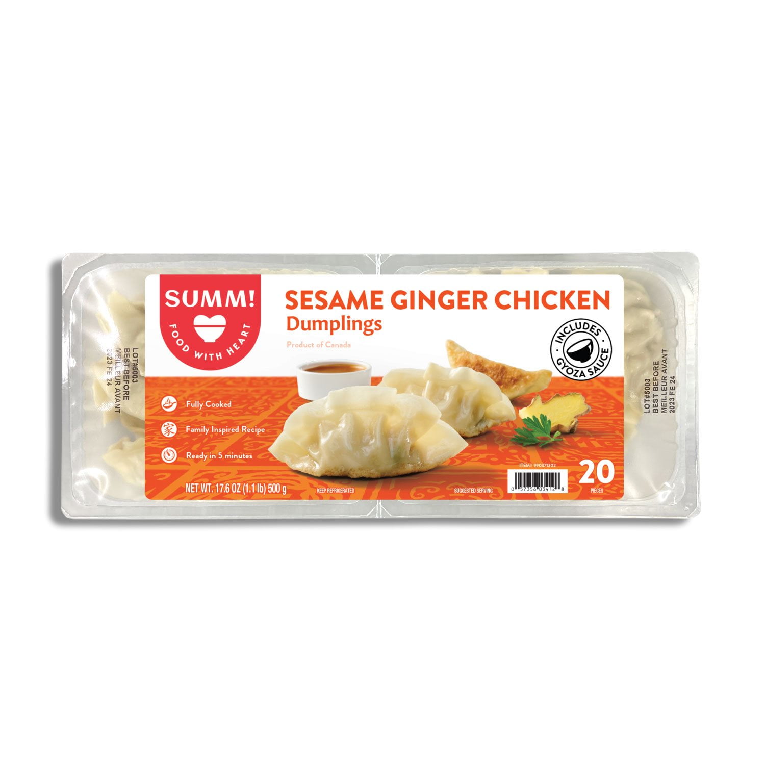 SUMM! Sesame Ginger Chicken Dumplings with Gyoza Sauce, 20 ct ...